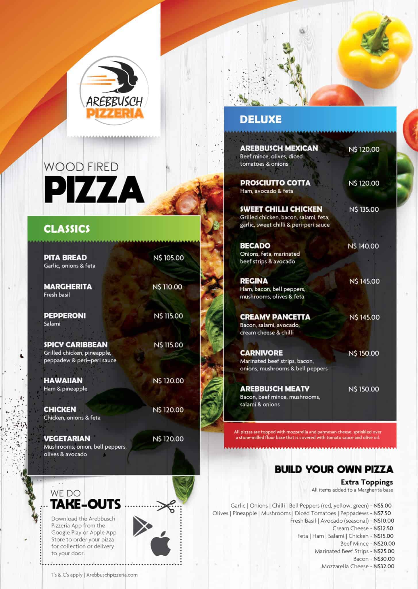 Arebbusch Travel Lodge | Pizzeria & Grill | Sit-Down Menu