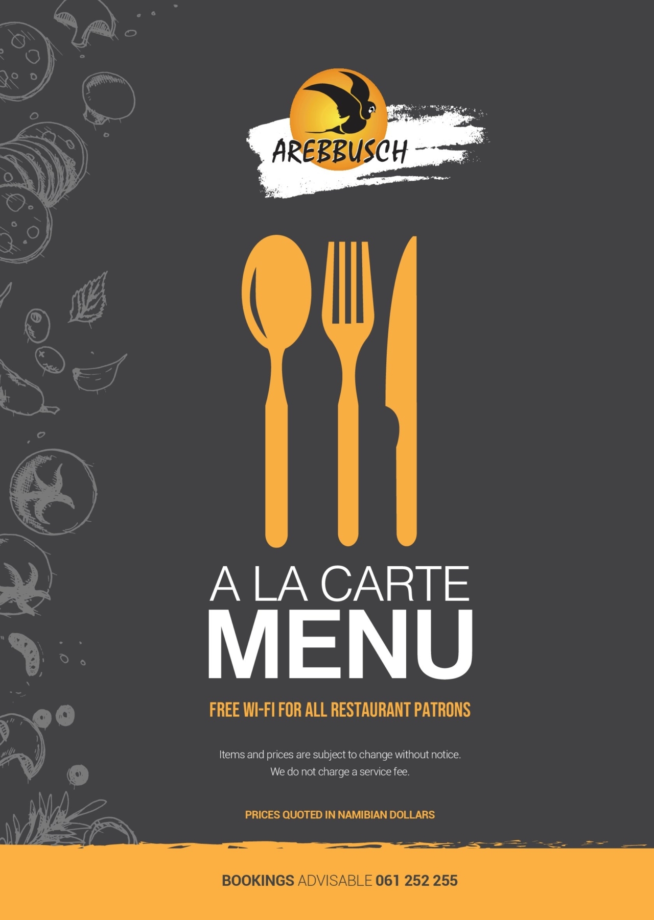 Arebbusch Travel Lodge Restaurant | A La Carte Menu